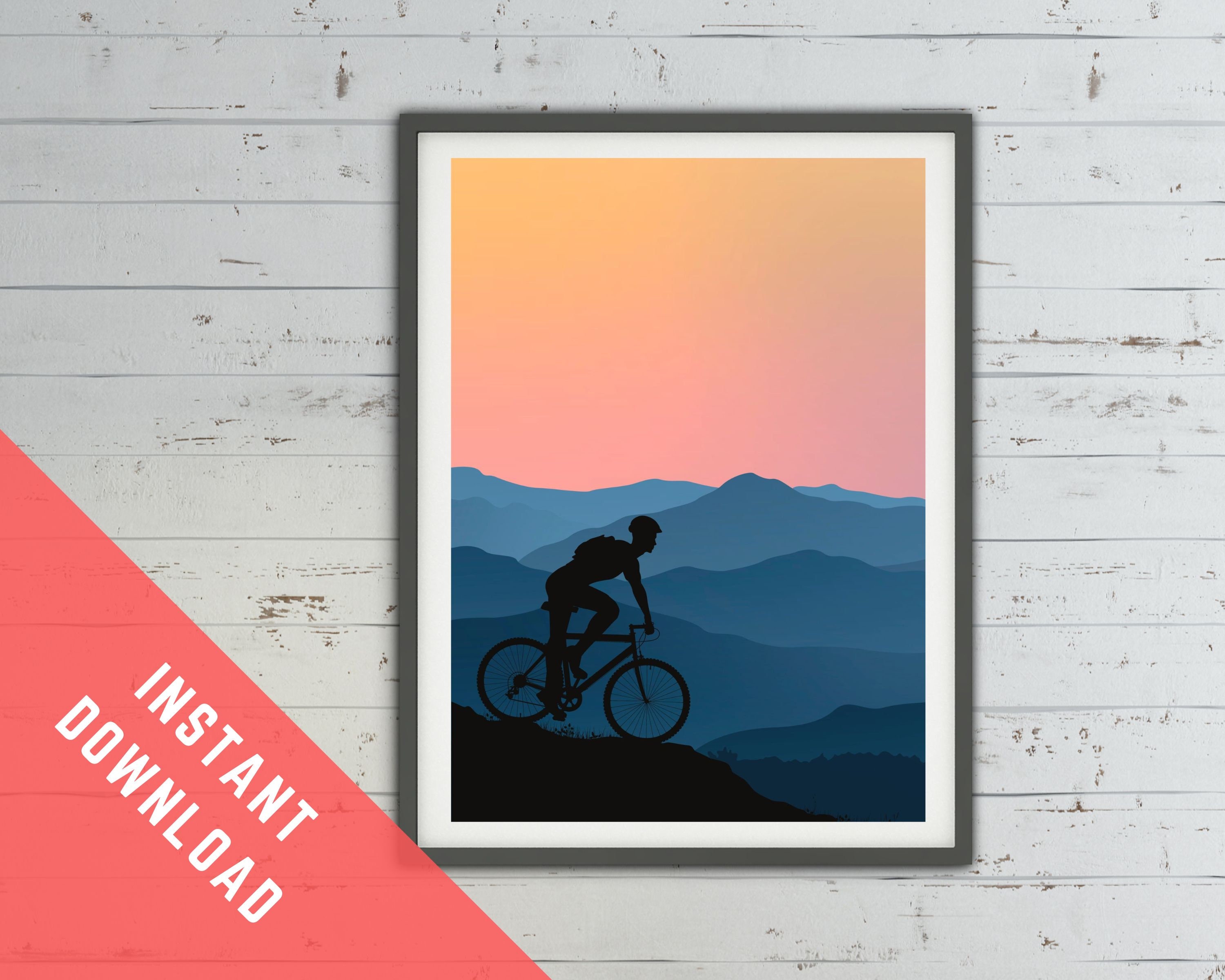 Instant Download Printable Mountain Bike Art Print. Abstract - Etsy