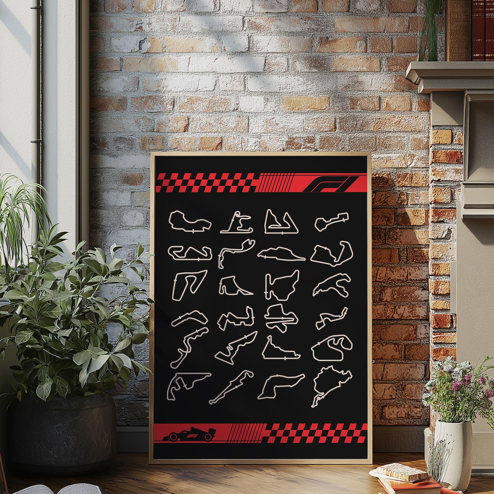 Formula 1 Race Track Layout Poster, Modern F1 Wall Art, Motorsport ...