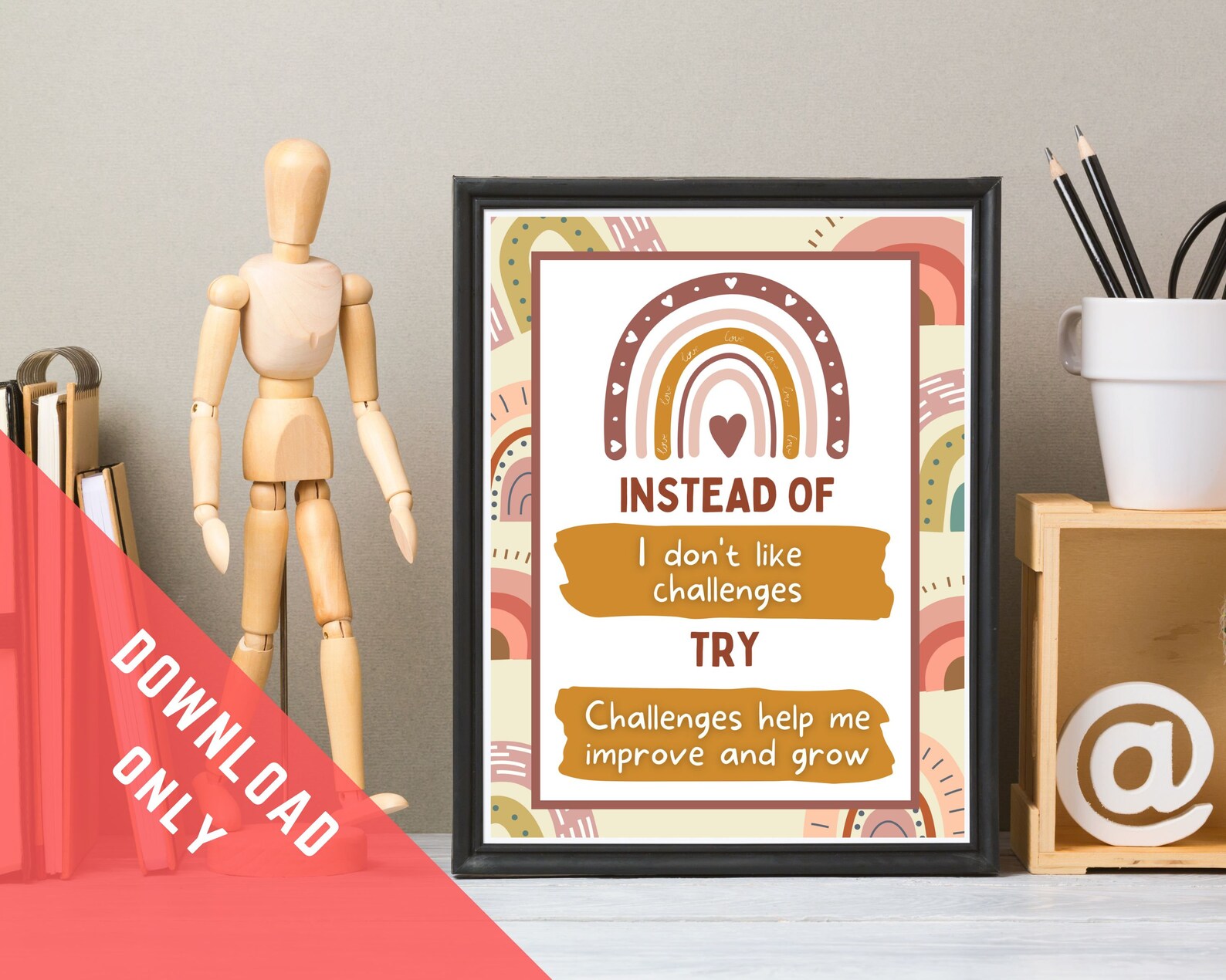 Growth Mindset Poster Set of Six. Growth Mindset Printable - Etsy