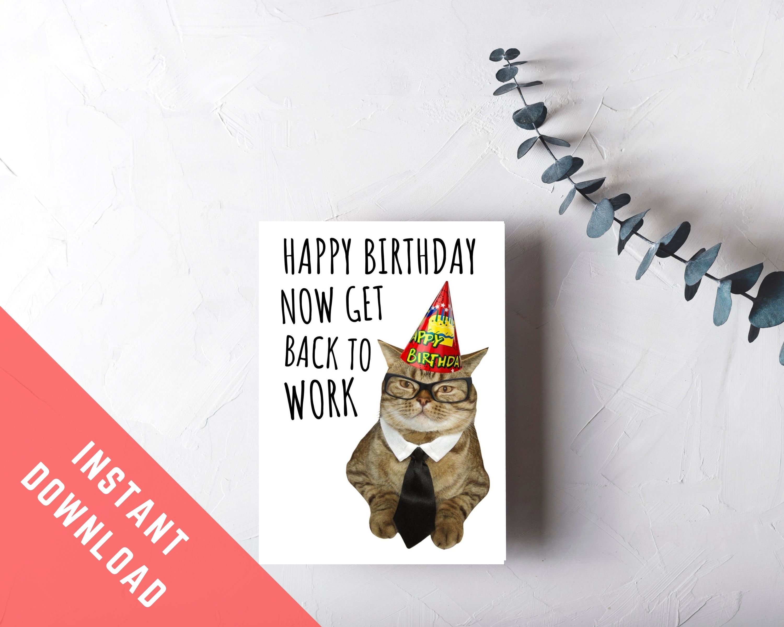 Funny Birthday Card for Coworker From Boss / Colleague. Printable ...