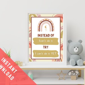 Growth Mindset Poster Set of Six. Growth Mindset Printable - Etsy