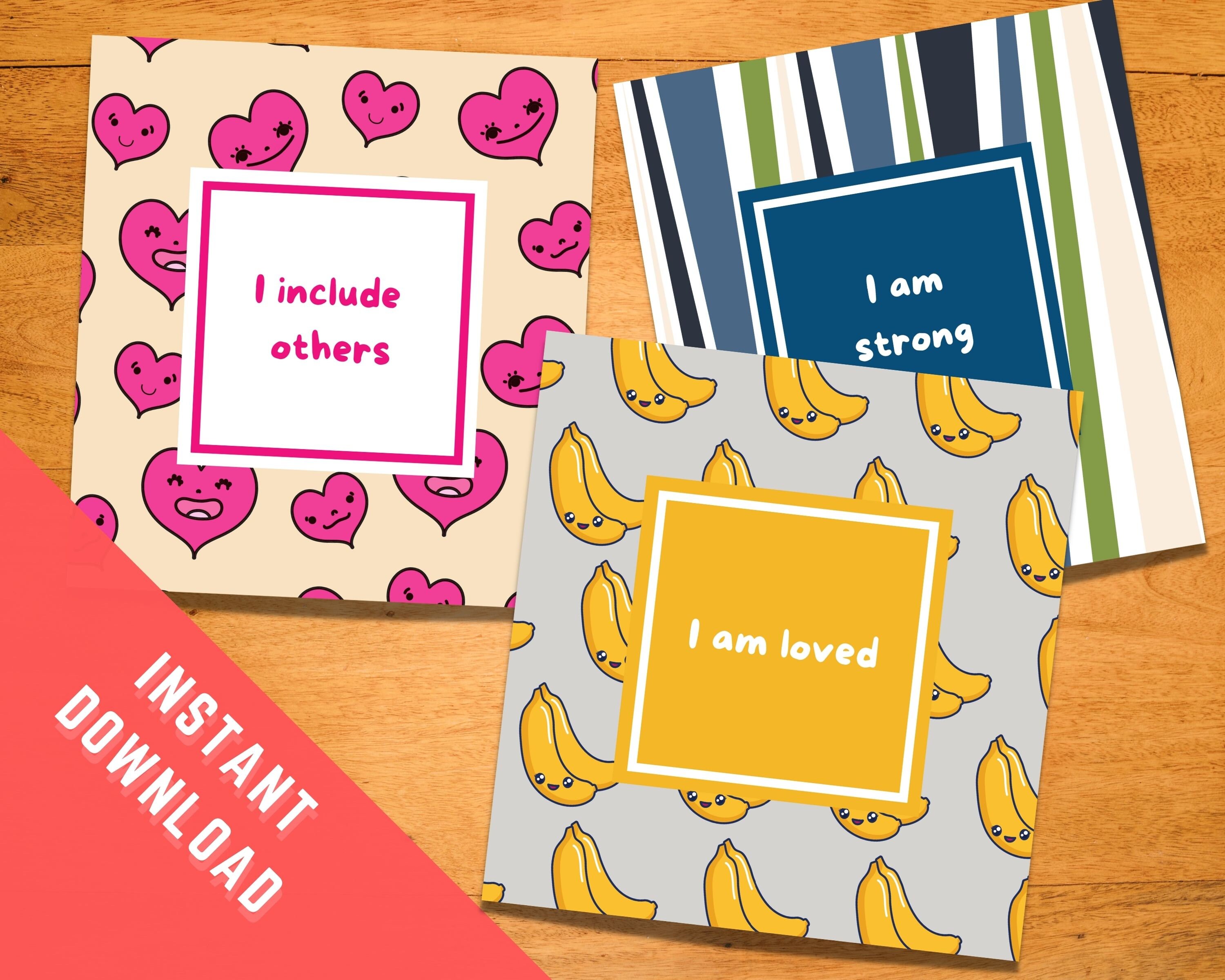 Set of 60 Fun Printable Kids Affirmation Cards |children's Positive ...