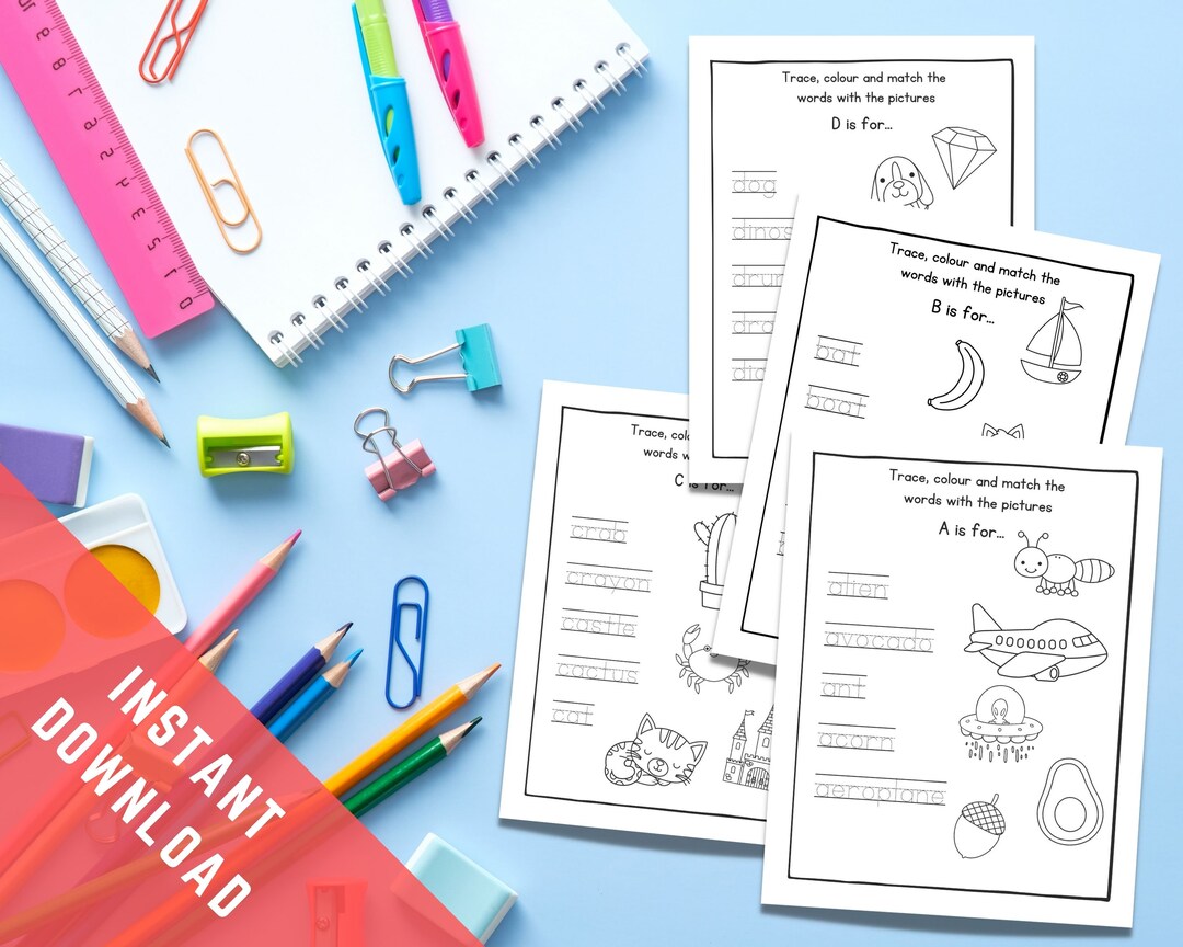 BUNDLE Letter Tracing and Alphabet Printable Worksheets. Write Abcs ...