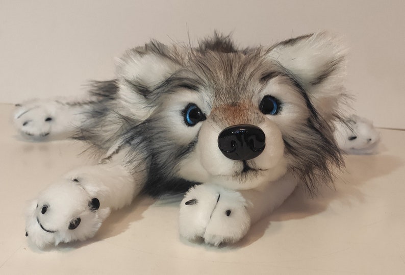 Made to Order Baby Wolf / Wolf Cub Plush Gray-white Wolf - Etsy