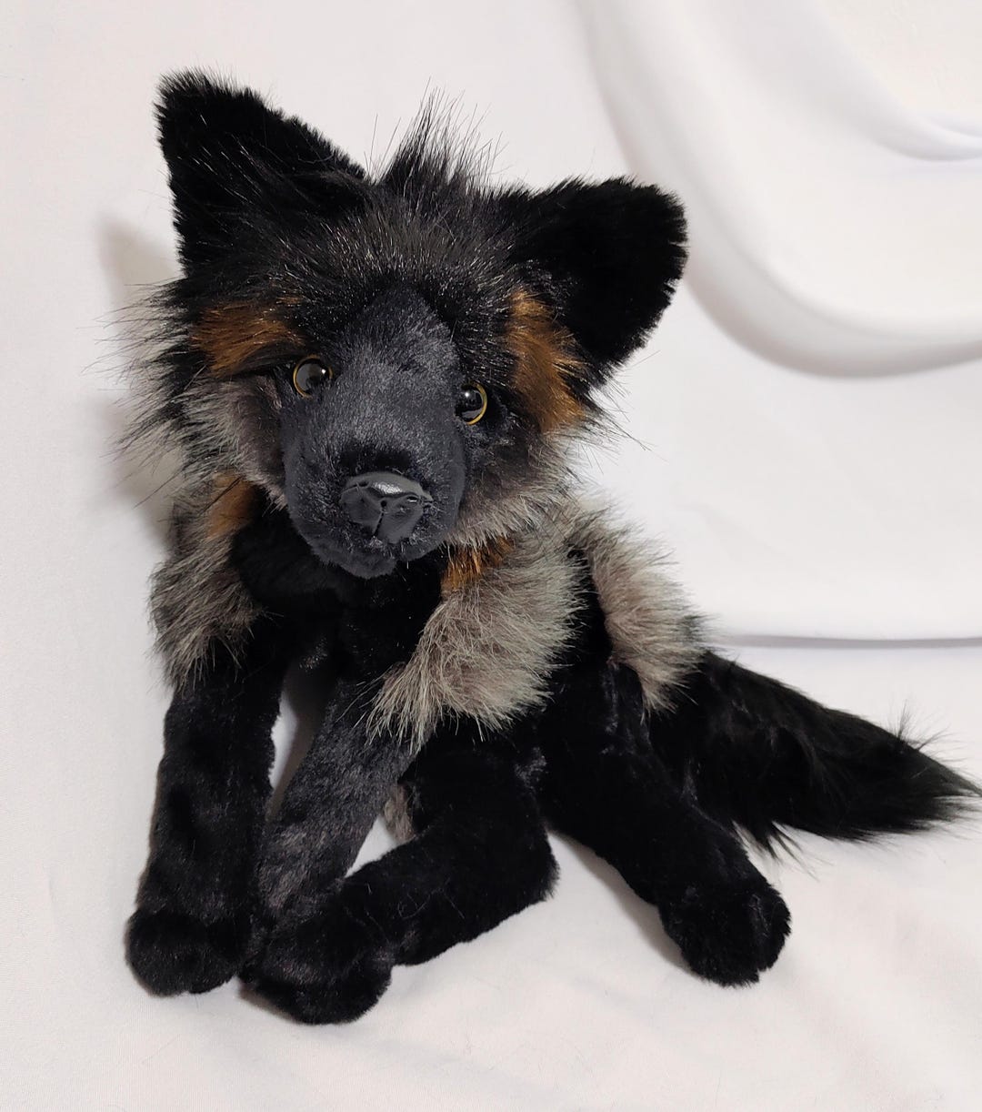 Made to Order! NOT in STOCK! Weighted&floppy Black-gray Wolf Plush ...