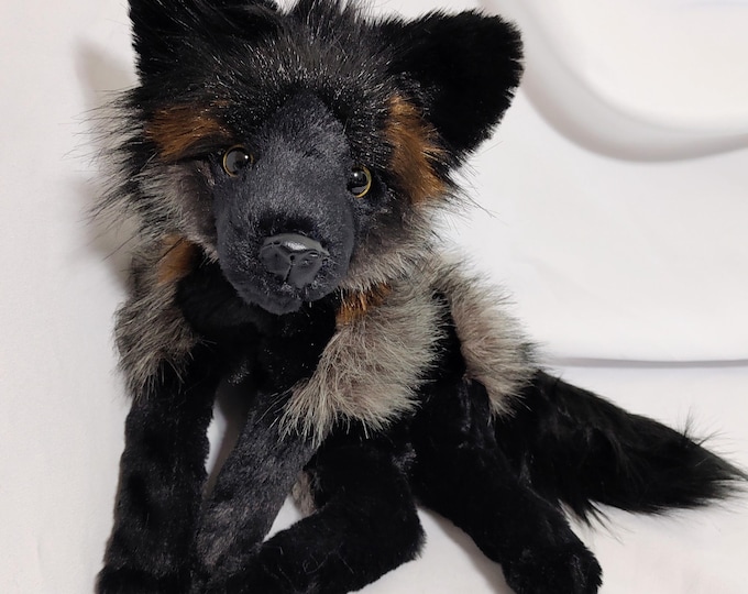 Made to Order! NOT in STOCK! Weighted&floppy Black-gray Wolf Plush ...