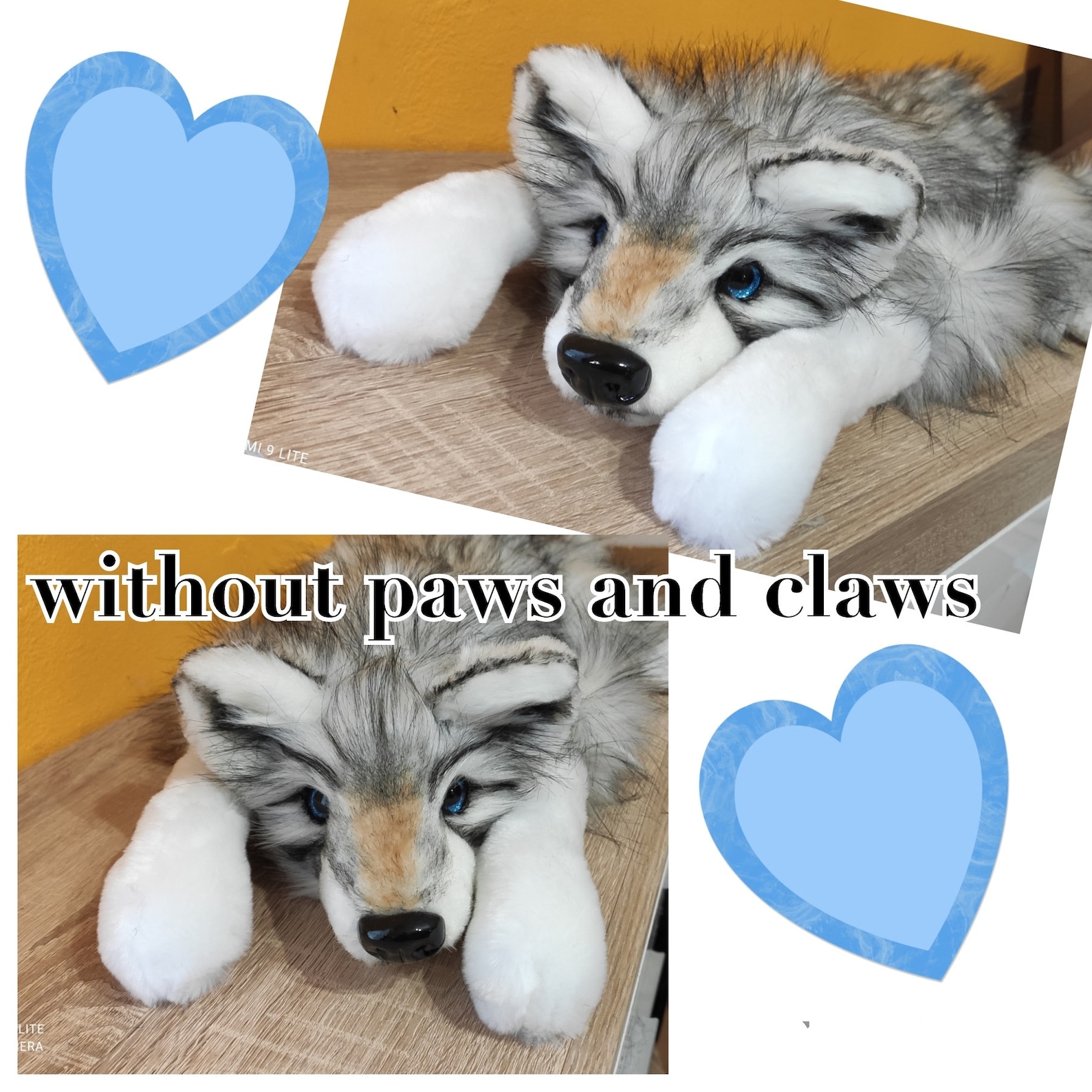 Made to Order Baby Wolf / Wolf Cub Plush Gray-white Wolf - Etsy