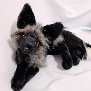 Made to order NOT in STOCK Weighted floppy Silver Fox plush small size
