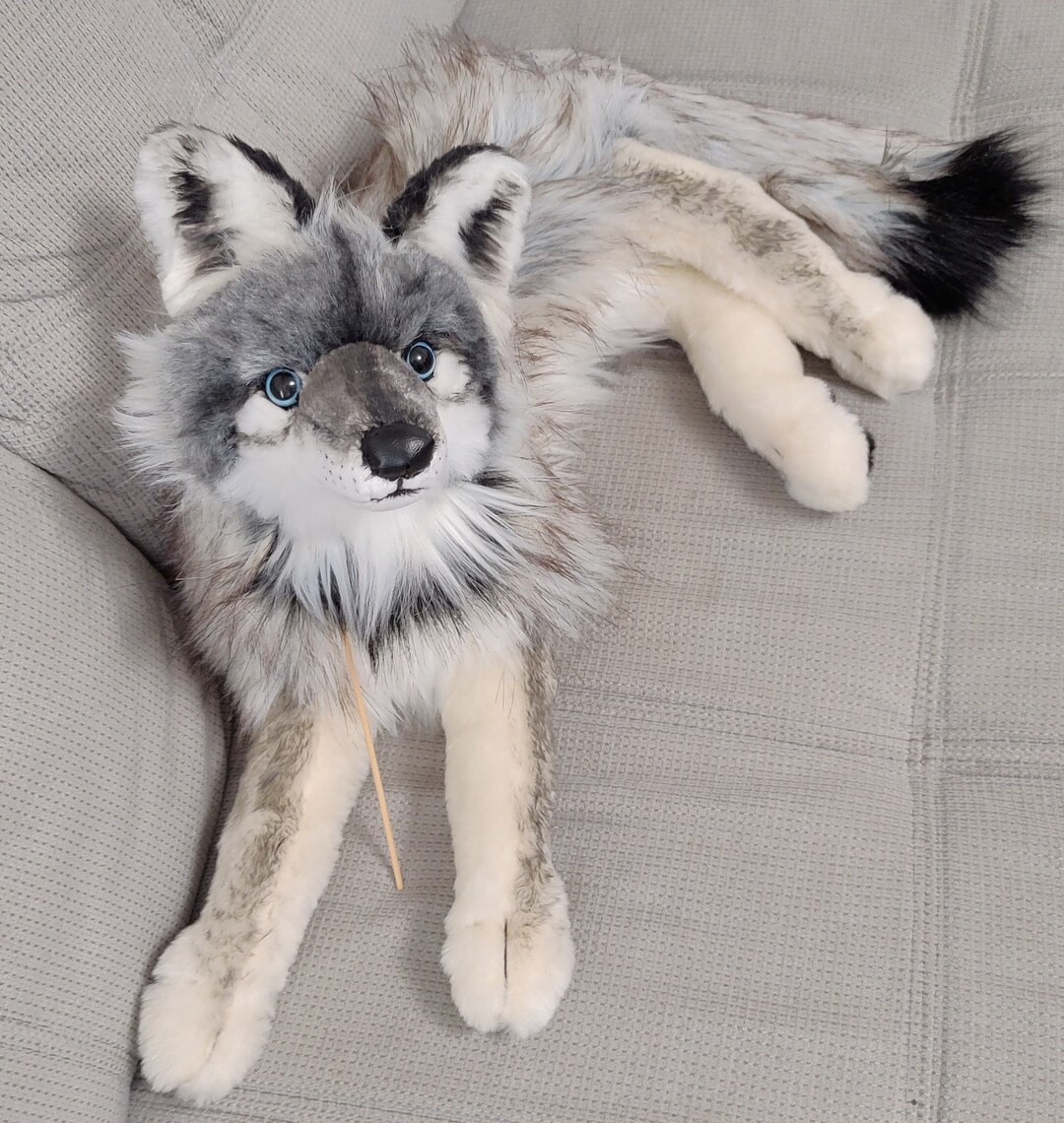 Made to Order Silver Wolf Plush/ Wolf Pup Made of Luxury Faux Furs - Etsy