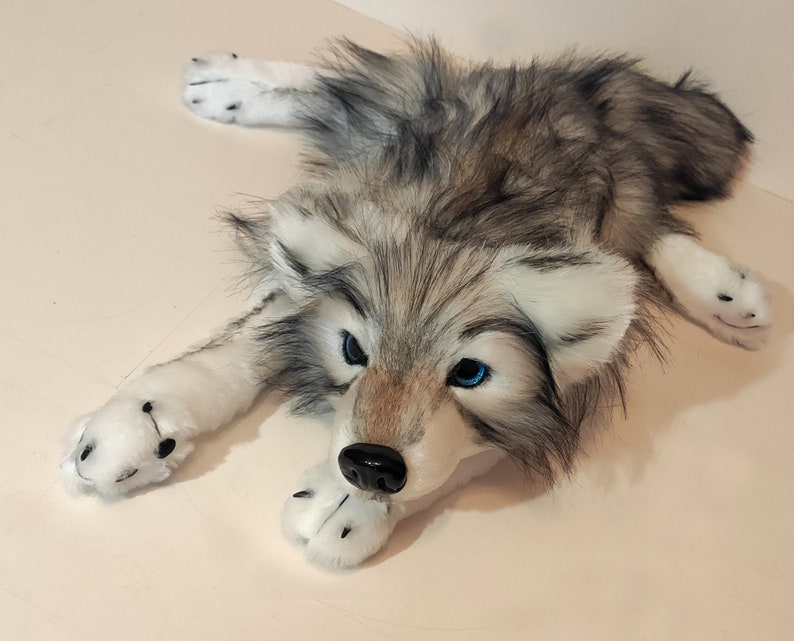 Made to Order Baby Wolf / Wolf Cub Plush Gray-white Wolf - Etsy