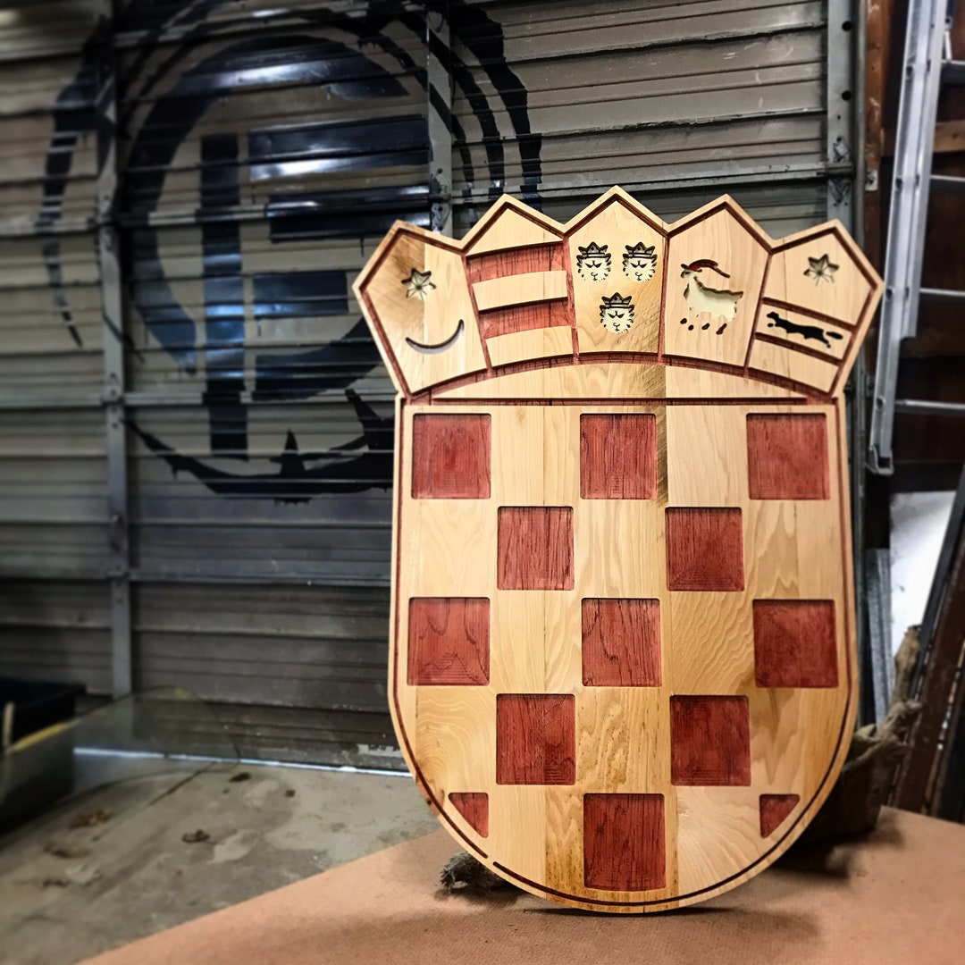 Croatian Coat of Arms, Wood Grb Sign, Croatia Flag - Etsy Canada