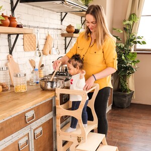 Montessori Tower Toddler Step Stool Kids Step Stool Helper Tower Helper ...