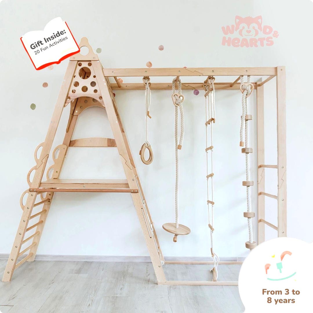 78x90" up to 8 Years Climbing Triangle Circle Teepee Playhouse With ...