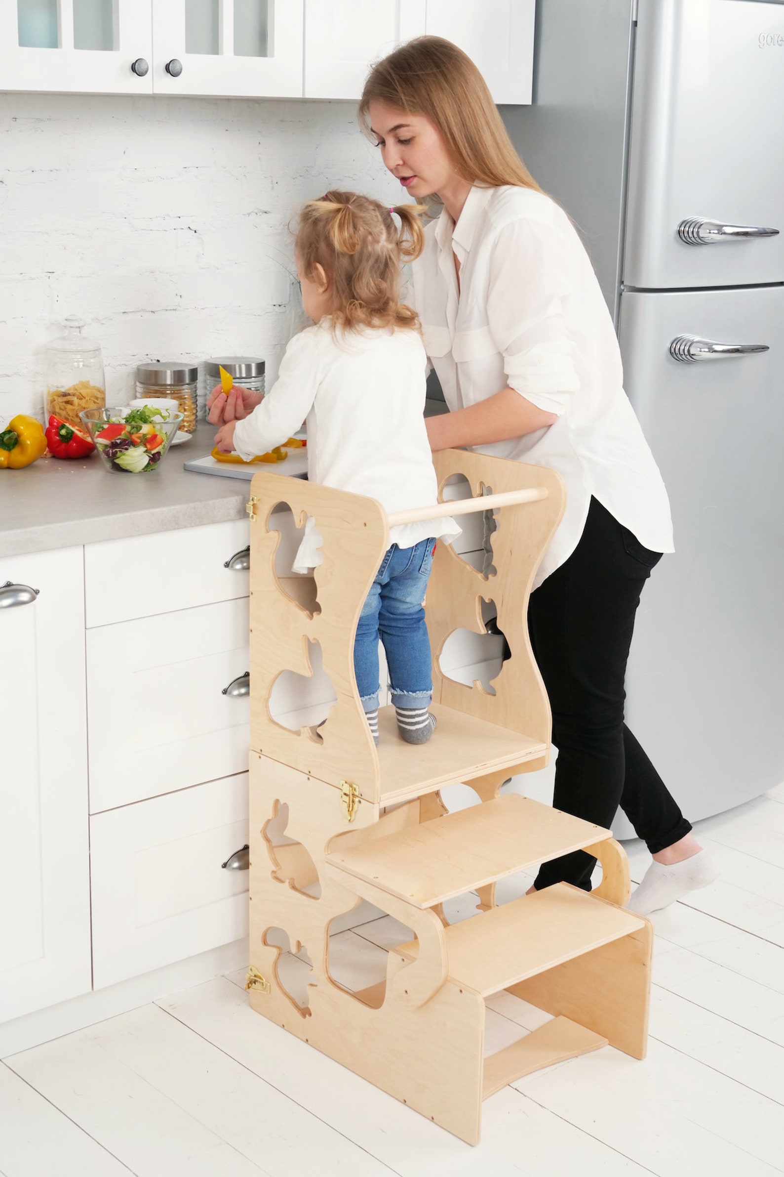 Kids Learning Chair Kitchen Step Stool Children Table Learning | Etsy