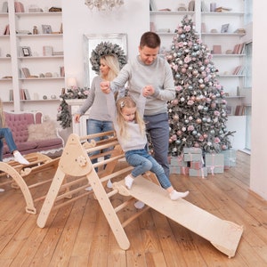 Climbing Set With 2 Ramps, Toddler Climber, Montessori Climbing ...