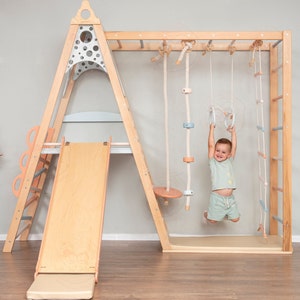 78x90" up to 8 Years Circle Teepee Montessori Climber Toddler Tower ...