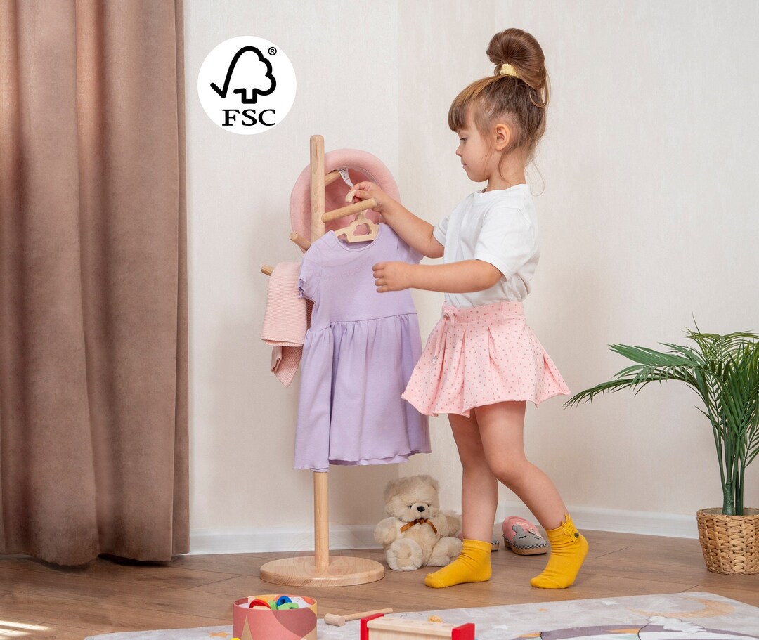 Montessori Furniture Baby Clothes Coat Hanger, Kids Room Decor Clothing ...