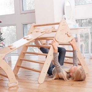 Climbing Set With 2 Ramps, Toddler Climber, Montessori Climbing ...