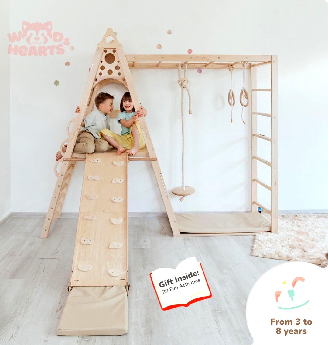 78x90" up to 8 Years Circle Teepee Montessori Climber Toddler Tower ...