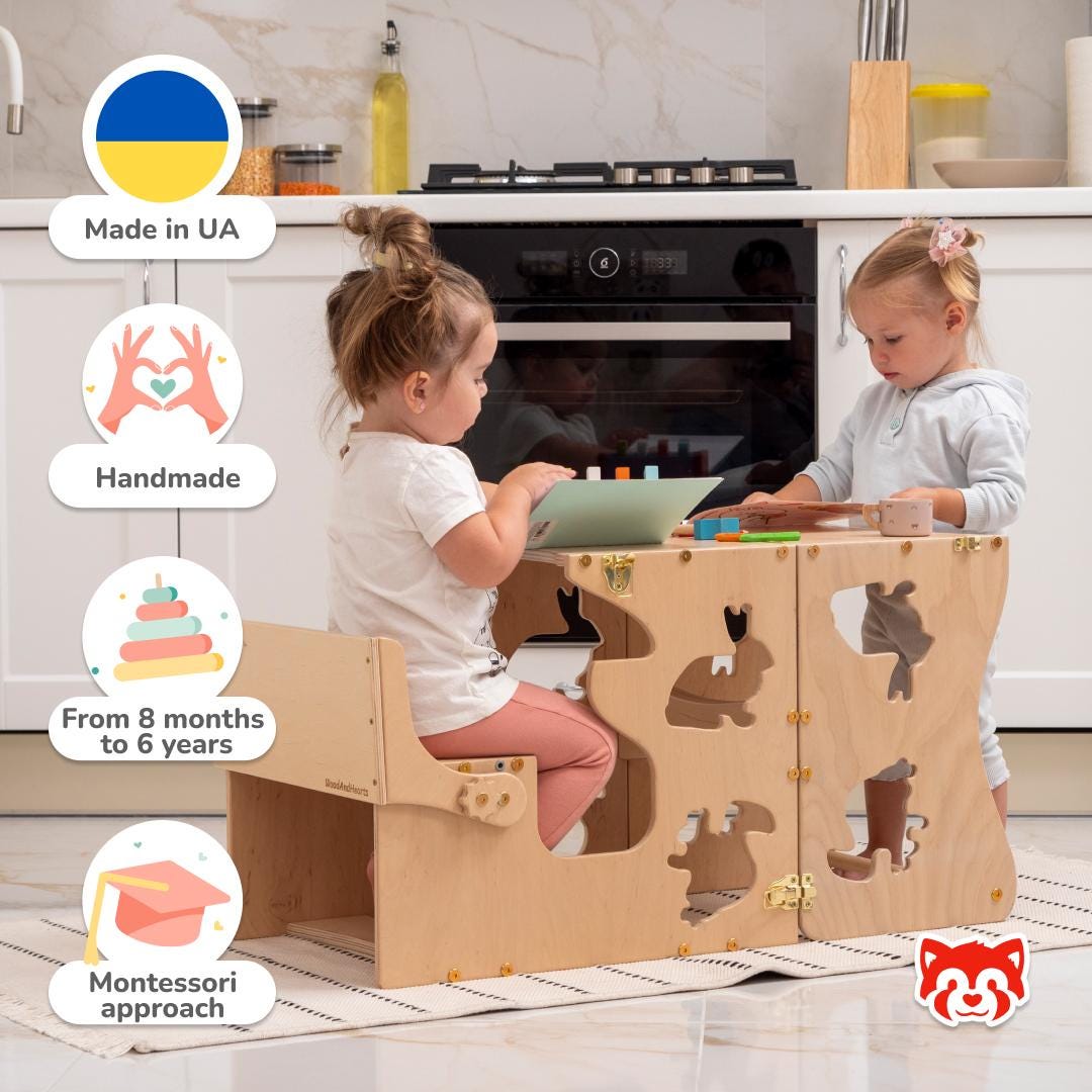 Toddler Tower, Kids Learning Chair, Kitchen Step Stool, Children Table ...