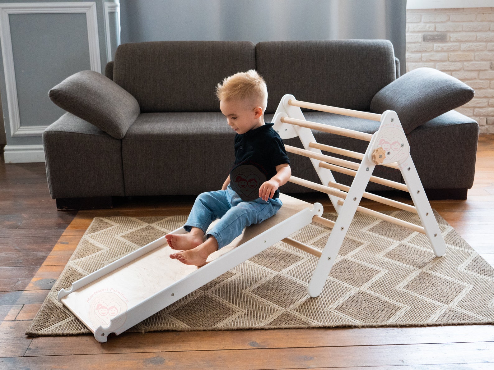 Foldable Triangle and Ramp Wood Play Gym Triangle With Ramp - Etsy