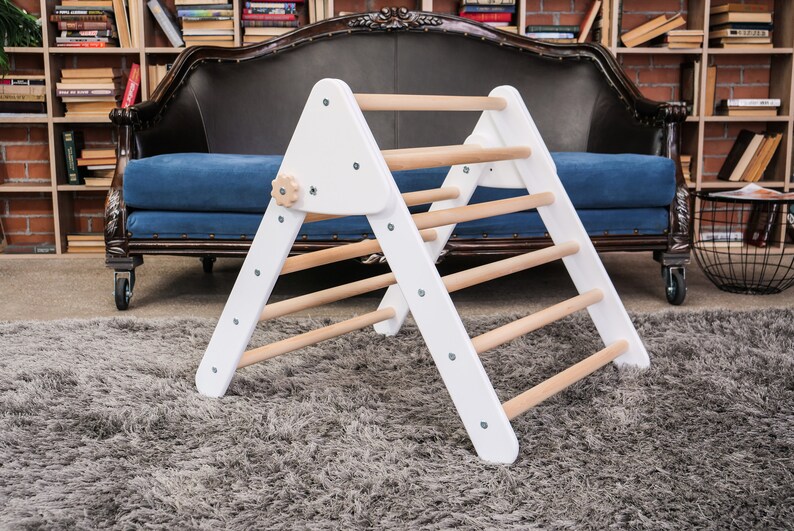 Foldable triangle and ramp Wood play gym Triangle with ramp | Etsy
