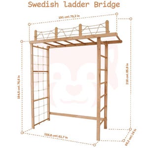 86x75" Giant Bridge Swedish Ladder & 1 Optional Rope Accessory ...