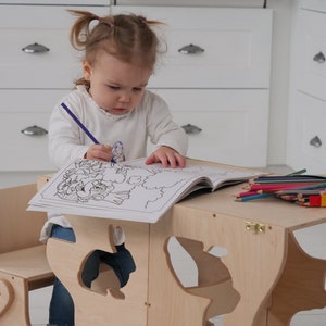 Kids Learning Chair Kitchen Step Stool Children Table Learning Chair ...