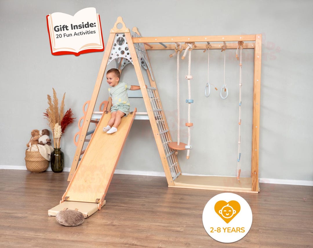 78x90" up to 8 Years Circle Teepee Montessori Climber Toddler Tower ...