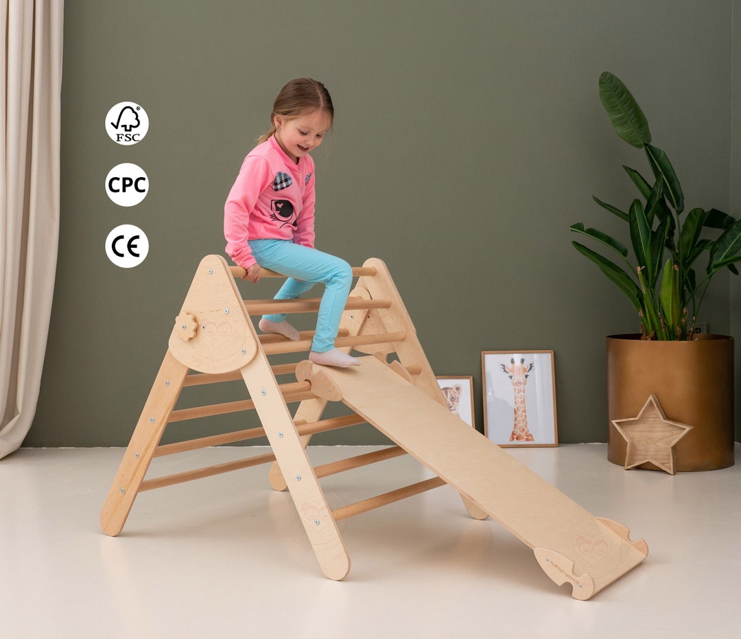 Toddler Climber 2in1 Indoor Playground Set: Waldorf Climbing Triangle ...