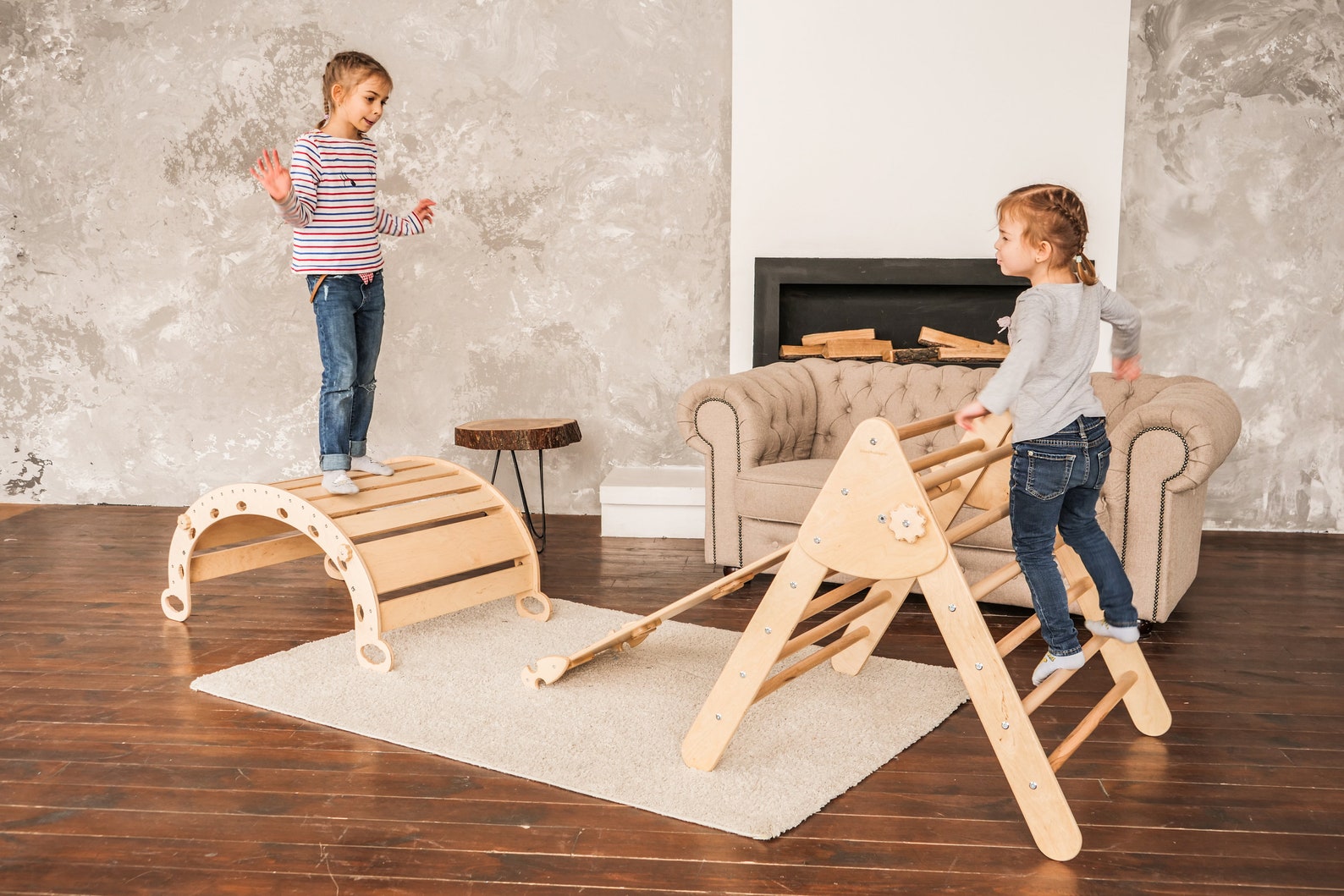 Montessori Furniture With Rocking Board Gym for Kids Climbing - Etsy UK