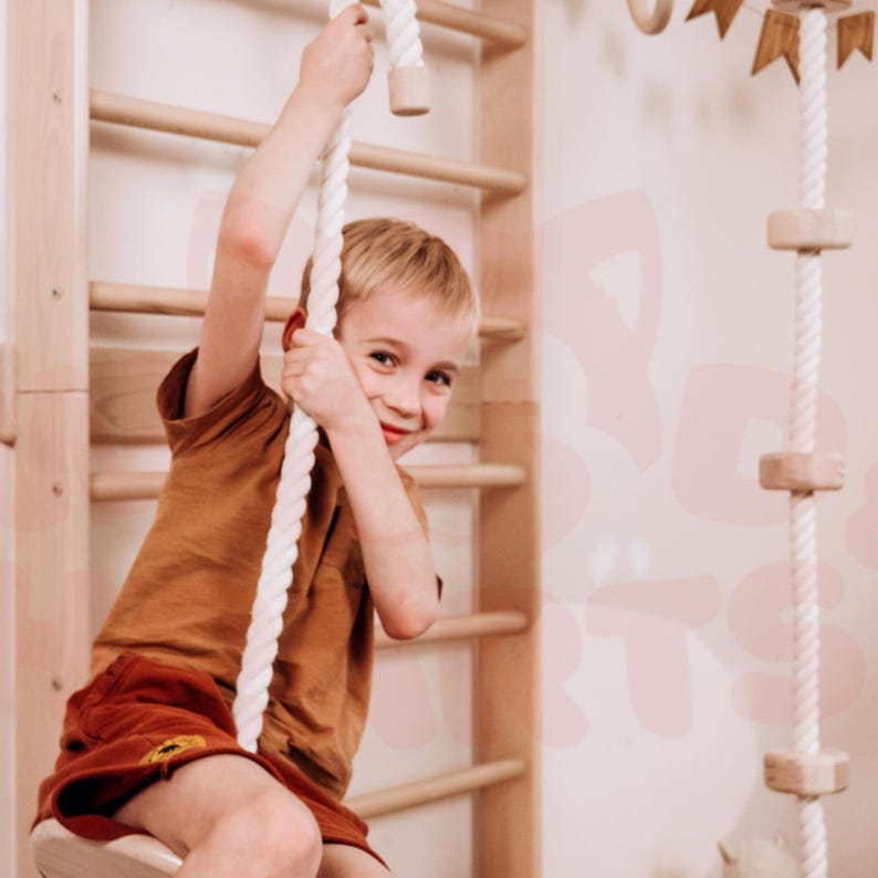 Kids Swedish Ladder, Montessori Funriture, Adjustable Climbing Wall ...