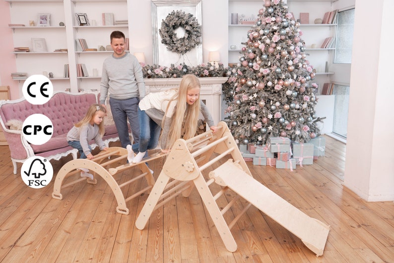 Climbing Set With 2 Ramps Toddler Climber Montessori - Etsy