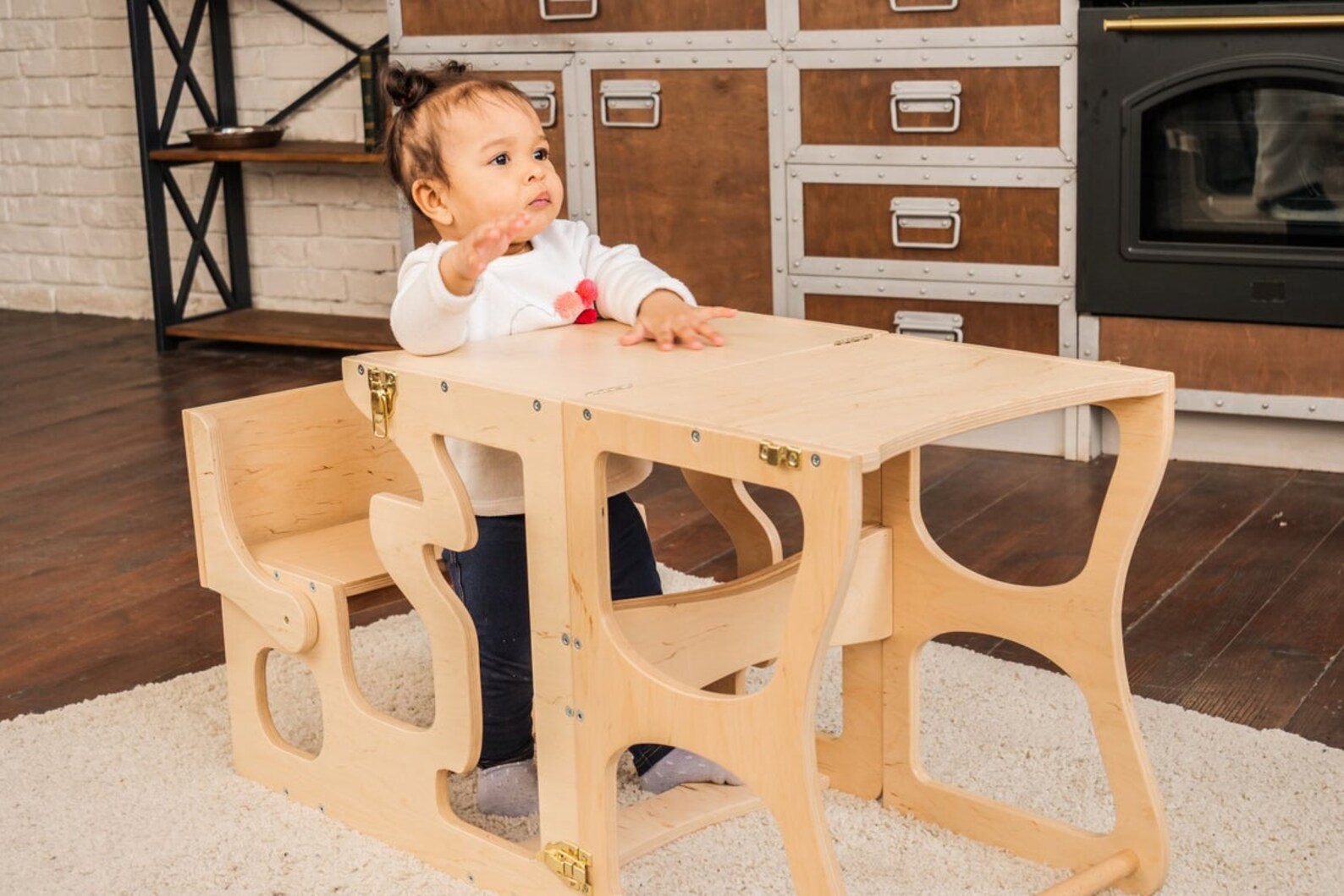 Montessori Tower Step Stool Activity Helper Tower Kitchen Tower ...