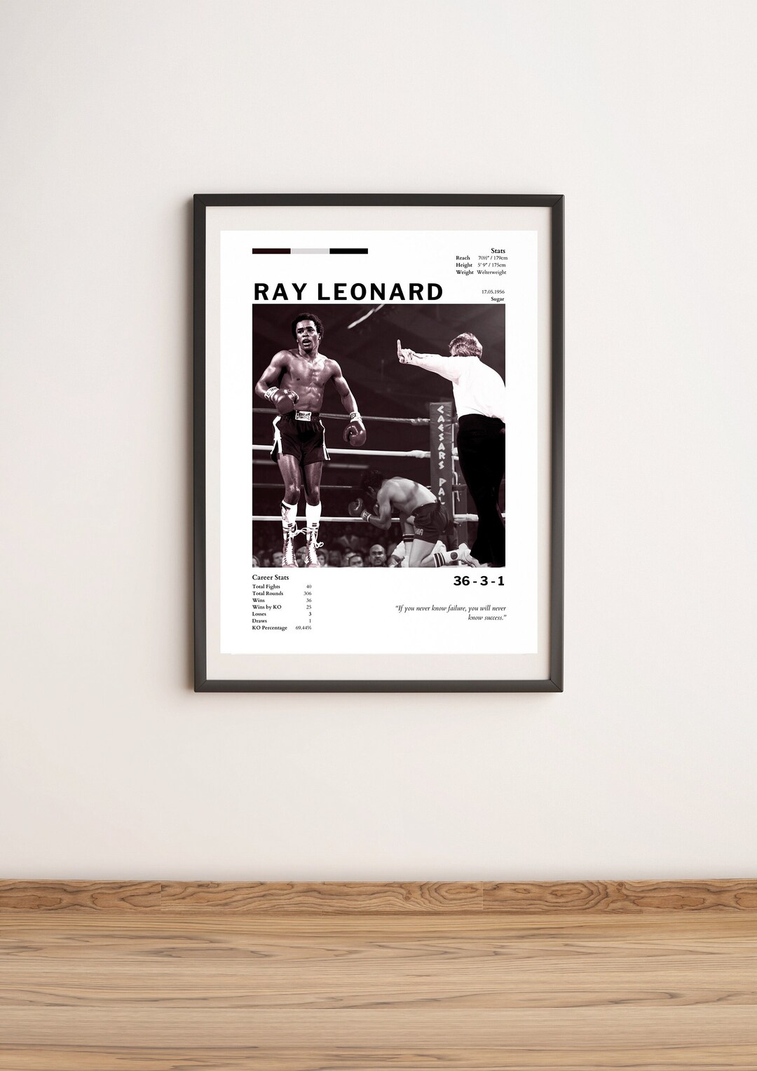 Sugar Ray Leonard, 18x24" Poster FHD Wall Decor Wall Hangings, Wall Art ...