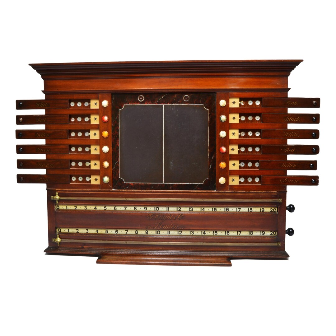 Antique Snooker Billiards Life Pool Scoreboard. George Wright of London ...