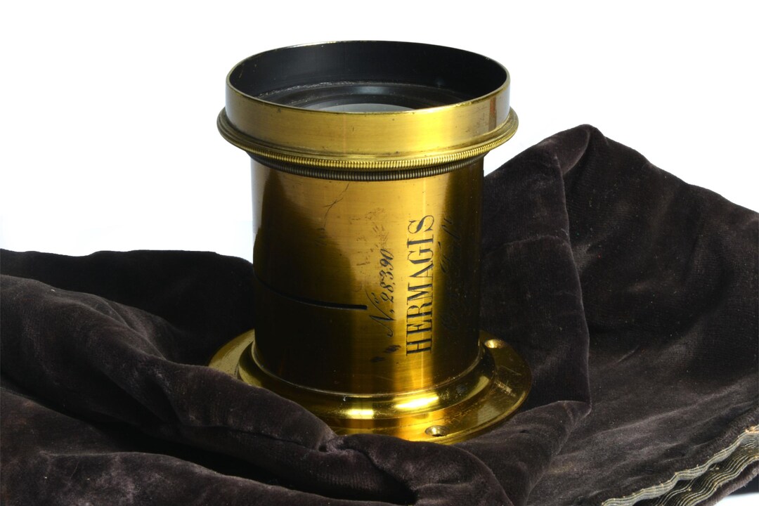 Antique Brass Camera Lens, Hermagis of Paris, Aplanat No6, Focal Length ...