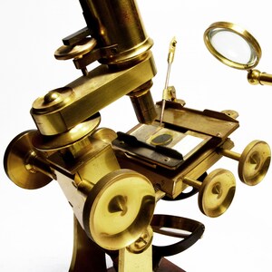 Antique Brass Microscope, Extremely Large, Bar Limb, Victorian Circa ...