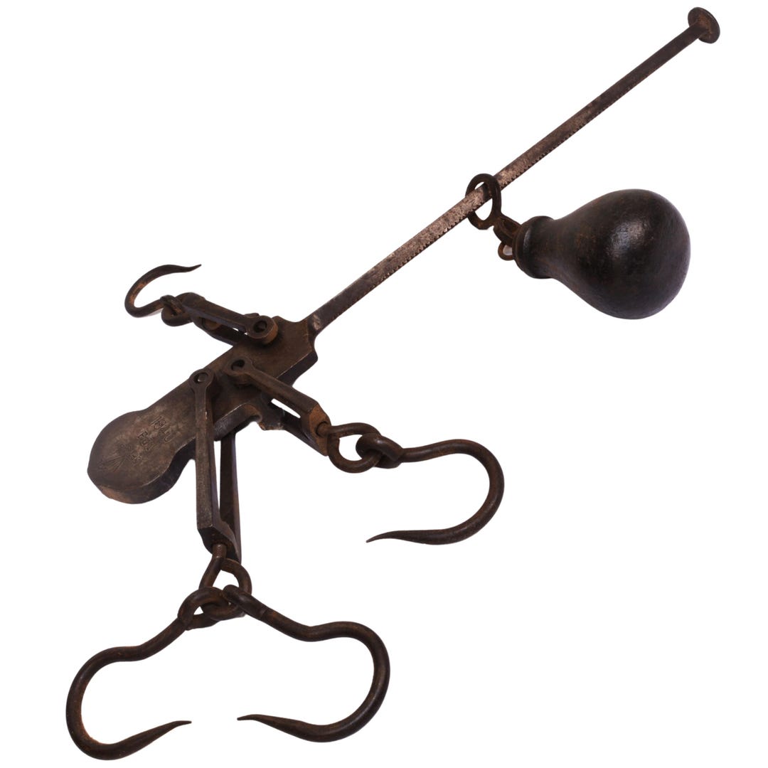 World War 2 British Army 56lb Cast Iron Hanging Beam Balance Scale ...