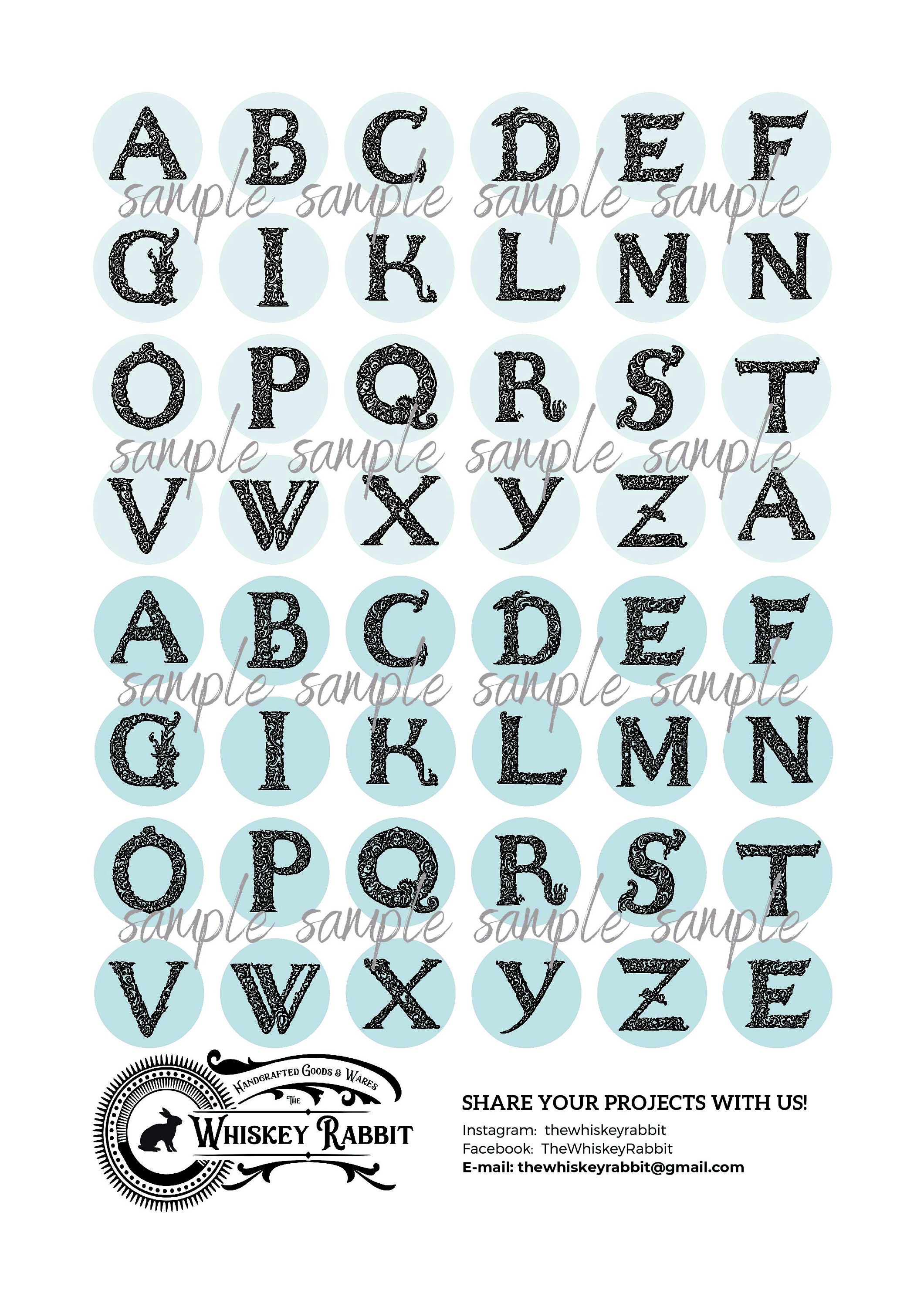 DIGITAL DOWNLOAD 1 / 25mm Alphabet Letter Engravings - Etsy