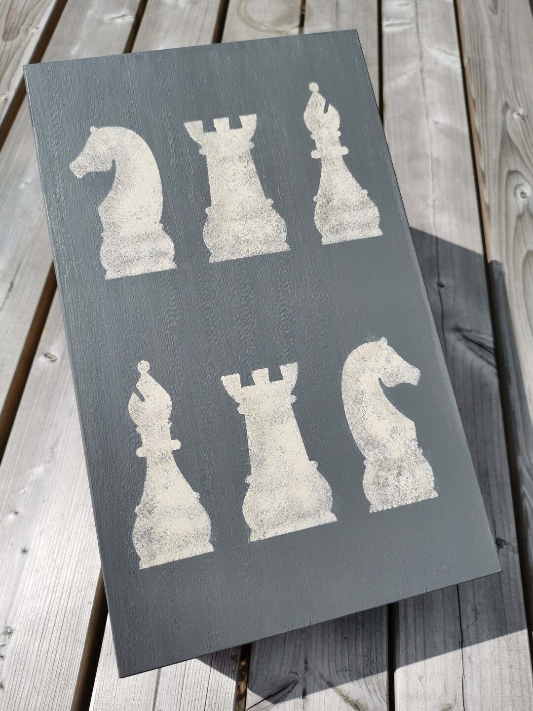 Chalk Painted Wine Box: Chess Piece Design - Etsy