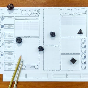 Simplified Character Sheet - A5 | Portrait | Dnd 5e | PDF | Fillable ...