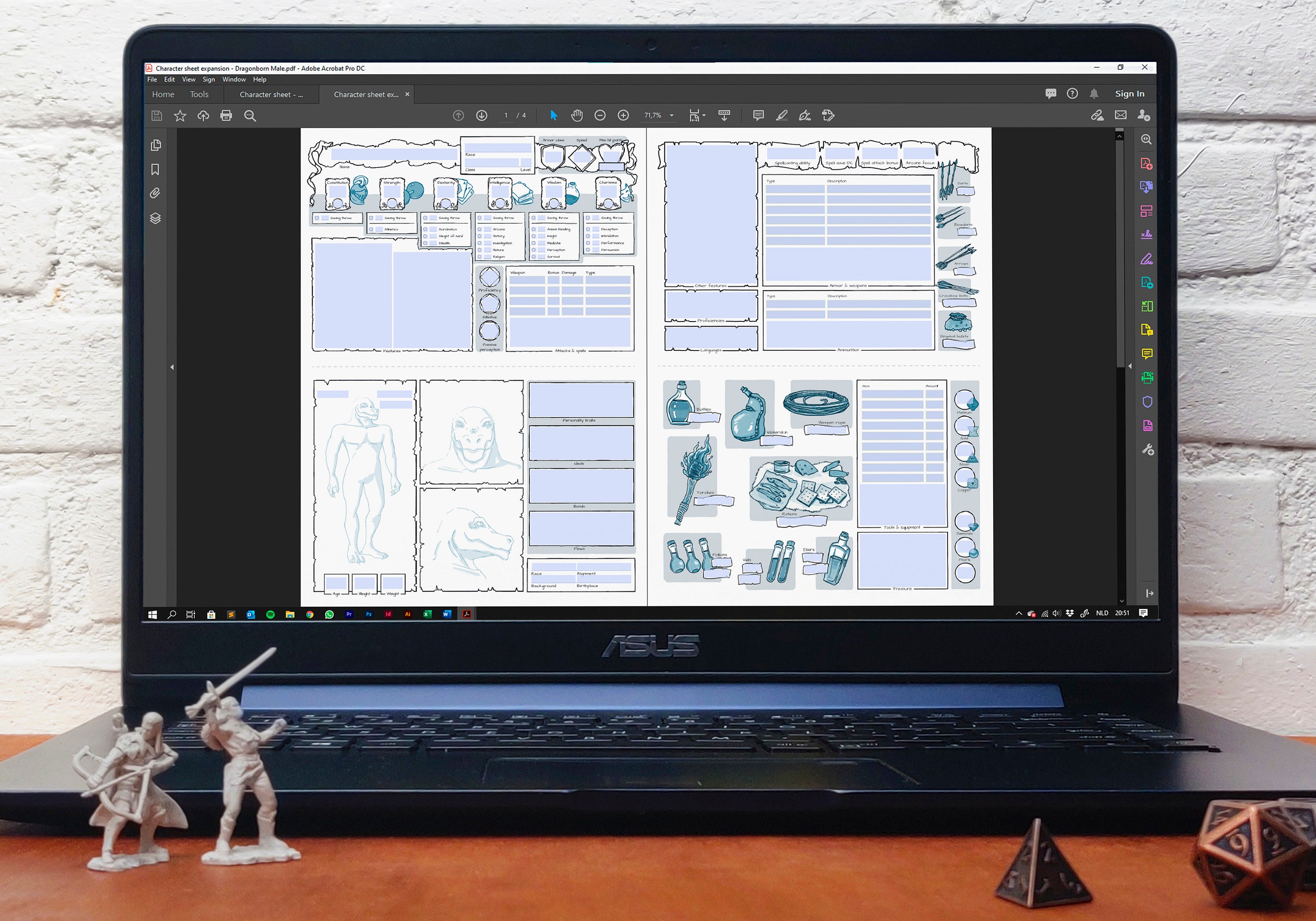Extended Character Sheet A5 Landscape Dnd 5e PDF - Etsy
