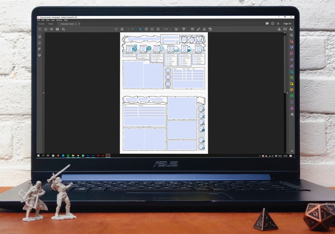 German Character Sheet Deutsche Dnd 5e A4/A5 PDF | Etsy