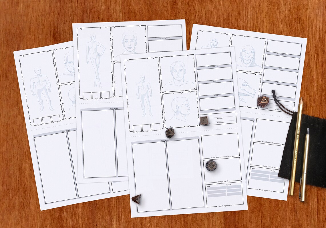 Extended Character Sheet A5 Landscape Dnd 5e PDF - Etsy