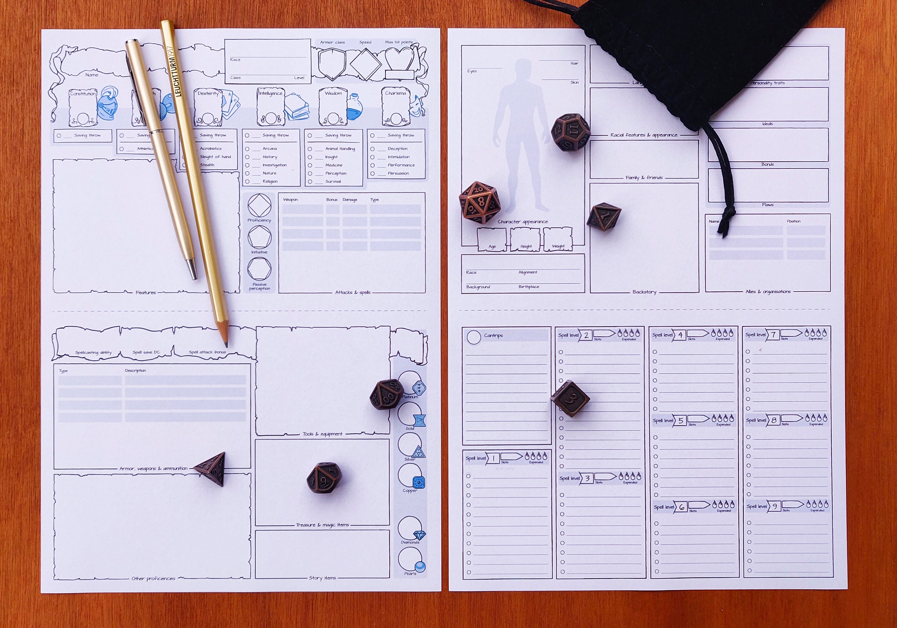 Simplified Character Sheet - A5 | Dnd 5e | PDF | Fillable | Male and Female - Etsy Australia
