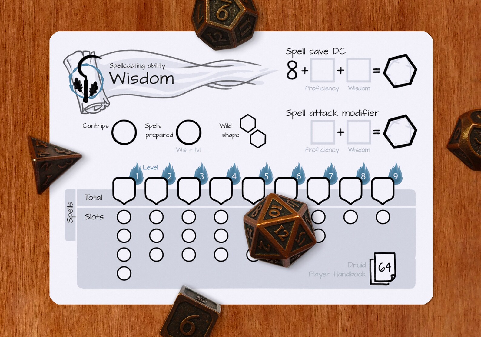 Druid Spell Slot Tracker Dnd 5e PDF | Etsy