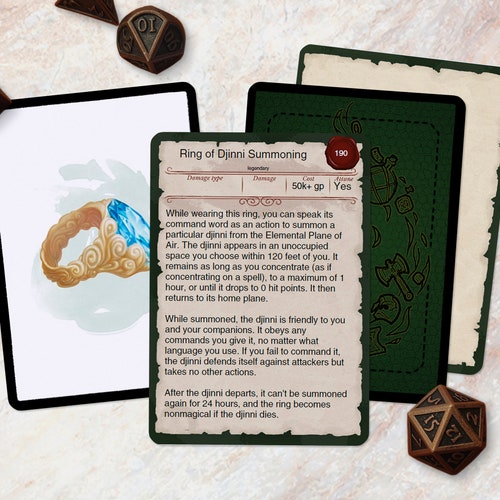 Item Cards full Color Dnd 5e PDF Fillable Same Size - Etsy