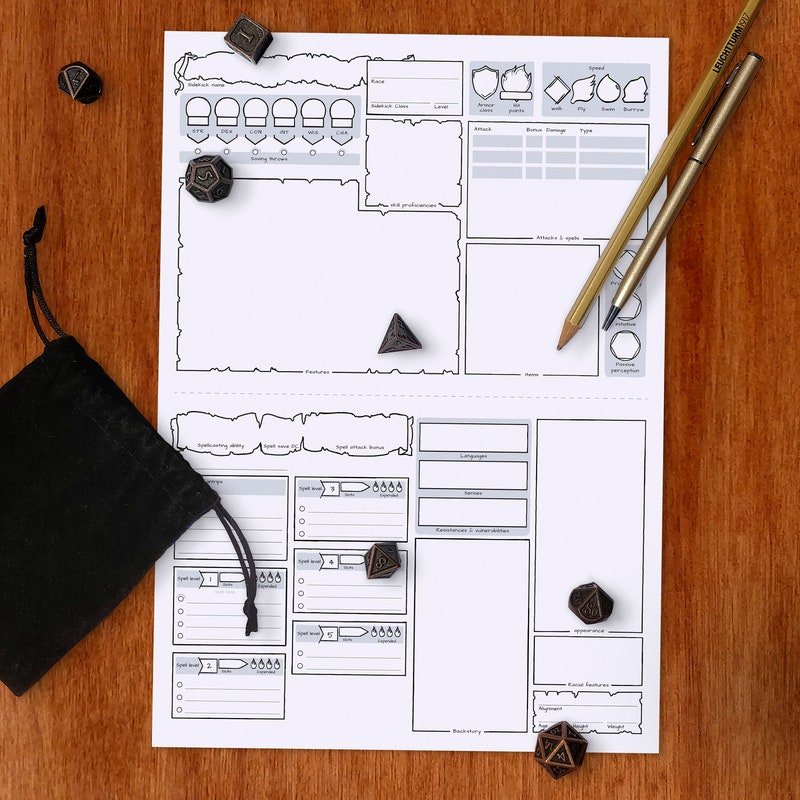 Dnd 5e Fillable Npc Sheet - Etsy