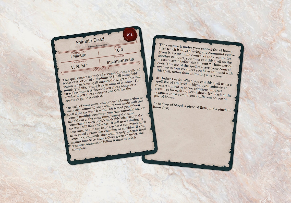 Spell Cards [full Color] - Dnd 5e | PDF | Fillable | Same Size as the ...